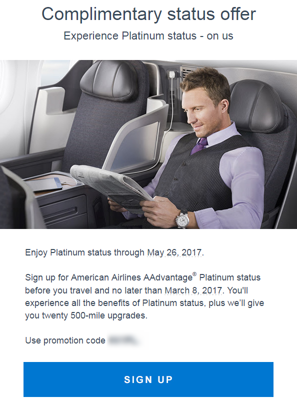 Complimentary Platinum Status - AYP - AcCounting Your Points